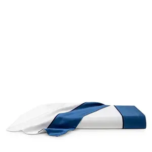 Frette Linear Sheet Set, California King Milk/nautical Blue