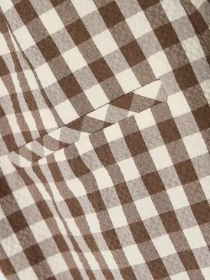 Veronica Beard Haina Gingham Cotton-blend Seersucker Shorts