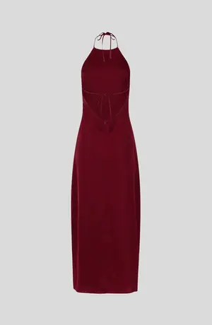 ALL MY LOVE Lydia Maxi Dress Halterneck - Cherry