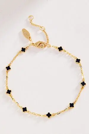 Anthropologie Clover Chain Wrap Bracelet - Navy