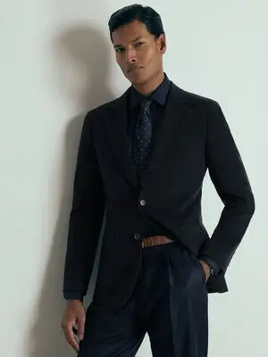 REISS Malpensa Atelier Single-breasted Suit Jacket - Navy