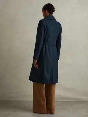 REISS Rae Petite Wool-blend Double-breasted Coat With Cashmere