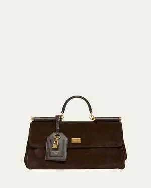 Dolce & Gabbana My Sicily Suede And Leather Top-handle Bag