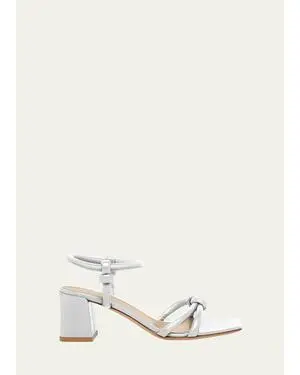 GIANVITO ROSSI Leather Knot Sandals - Silver