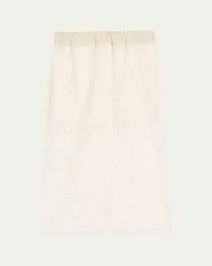 Maria Mcmanus Lace Ruched Pencil Skirt - White