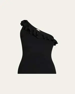 Zimmermann Rhiannon Frill Asymmetric Tank Top
