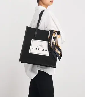 Harrods Cotton Caviar Condiments Shopper Bag