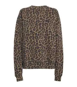 ANINE BING Leopard Print Miles Sweatshirt - Brown