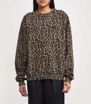 ANINE BING Leopard Print Miles Sweatshirt - Brown