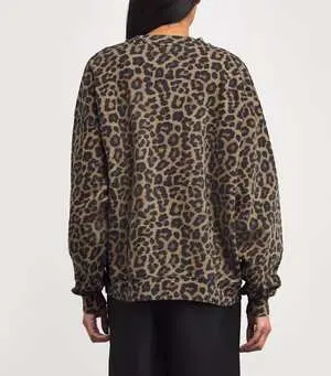 ANINE BING Leopard Print Miles Sweatshirt - Brown