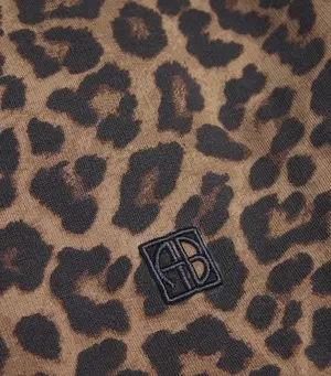 ANINE BING Leopard Print Miles Sweatshirt - Brown