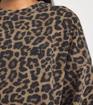 ANINE BING Leopard Print Miles Sweatshirt - Brown