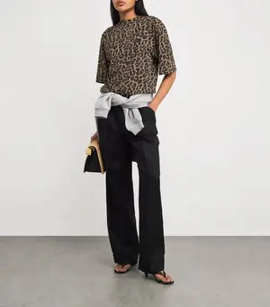 ANINE BING Avi Leopard Print T-shirt - Brown