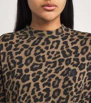 ANINE BING Avi Leopard Print T-shirt - Brown