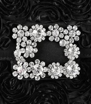 ROGER VIVIER Satin Efflorescence Clutch - Black