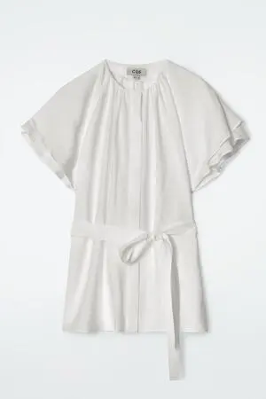 Cos Layered Belted Blouse - Beige