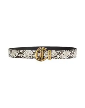 Just Cavalli Snakeskin-print Belt - Grey