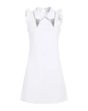White Appliqué Mini Dresses