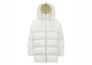 Rick Owens X Moncler Woven Hooded Cyclopic Coat - Milk