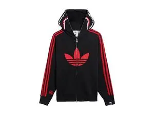 A BATHING APE X Adidas Shark Fleece Full Zip Hoodie - Black