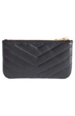 Saint Laurent Monogram Leather Key Pouch