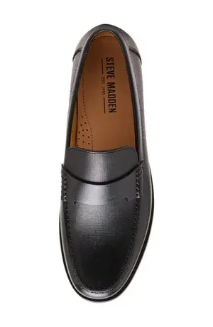 Steve Madden Colver Leather Loafer - Black Embossed