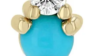 Zoe Chicco Diamond And Turquoise Drop Earrings