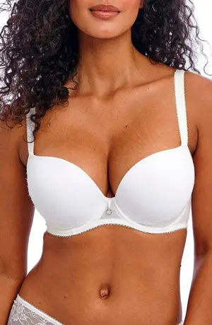 Freya Fascinate Underwire Plunge T-shirt Bra - White