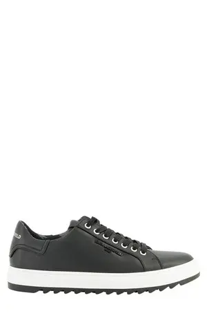 Karl Lagerfeld Paris Karl Lagerfeld Leather Low Top Sneaker - Black