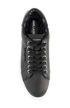 Karl Lagerfeld Paris Karl Lagerfeld Leather Low Top Sneaker - Black