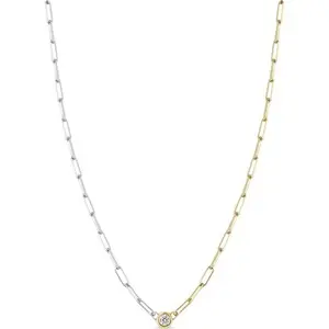 Zoe Chicco Diamond Bezel Chain Necklace - 14k Yellow Gold