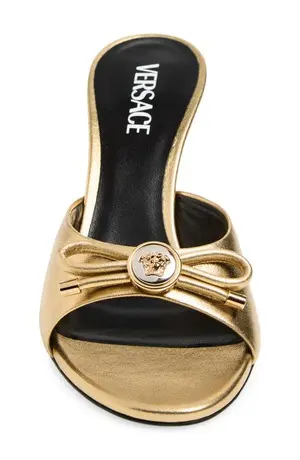 Versace Opera Bow Slide Sandal - Goldersace Gold