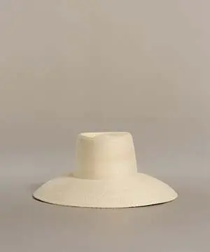 Jenni Kayne Cream Wide-Brim Hat Jenni Kayne Wide Brim Raffia Hat - Tan | Editorialist main image 2