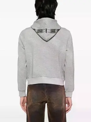GROUND ZERO Trompe L'oeil-print Zip-up Hoodie - Grey