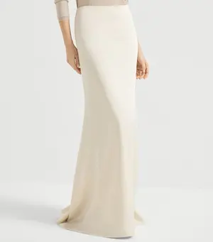 Brunello Cucinelli Satin Maxi Skirt - Yellow