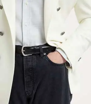 Brunello Cucinelli Leather Belt With Western Buckle