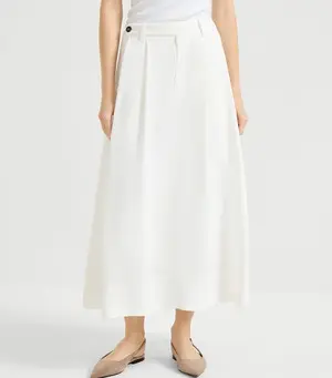 Brunello Cucinelli Twill Maxi Skirt - Beige