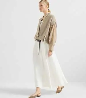 Brunello Cucinelli Twill Maxi Skirt - Beige