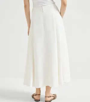 Brunello Cucinelli Twill Maxi Skirt - Beige
