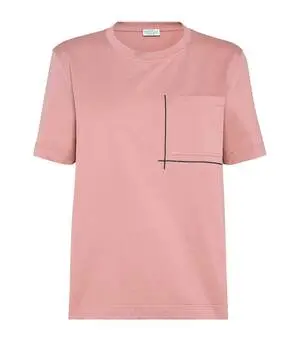 Brunello Cucinelli Cotton T-shirt With Monili Trim