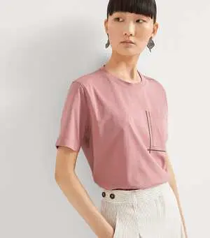 Brunello Cucinelli Cotton T-shirt With Monili Trim