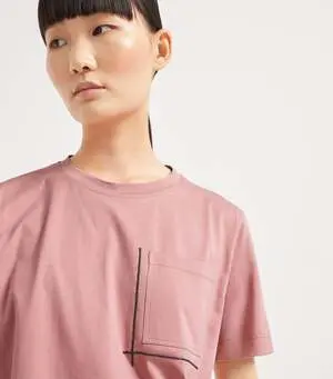 Brunello Cucinelli Cotton T-shirt With Monili Trim