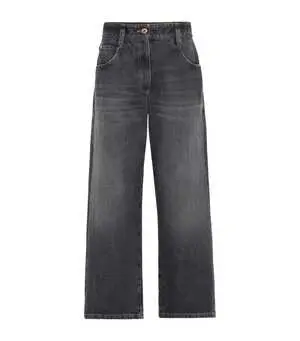 Brunello Cucinelli Straight-fit Jeans With Logo Patch