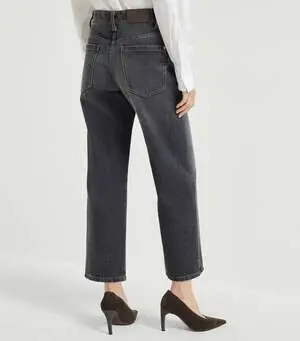 Brunello Cucinelli Straight-fit Jeans With Logo Patch
