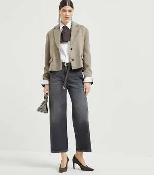 Brunello Cucinelli Straight-fit Jeans With Logo Patch