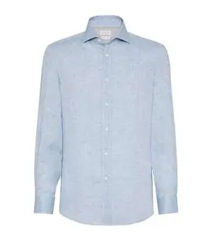 Brunello Cucinelli Linen Shirt Grey