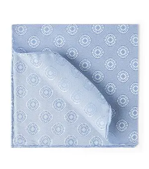 Brunello Cucinelli Silk Pocket Square Blue