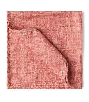 Brunello Cucinelli Silk Pocket Square Red
