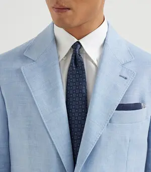 Brunello Cucinelli Silk Jacquard Standard Neck Tie - Blue