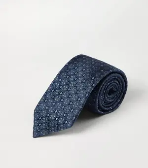Brunello Cucinelli Silk Jacquard Standard Neck Tie - Blue